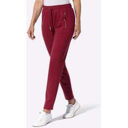 Casual Looks Damen Schlupfhose, rot, Gr. 20, unifarben, 76% Polyester, 20% Viskose, 4% Elasthan, Hosen