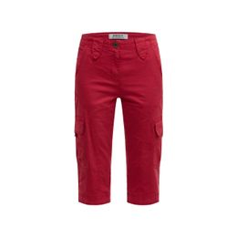 SOCCX Damen Skaterbermudasclear rot, Gr. XL, unifarben, Web, Material Oberstoff: 98% Baumwolle, 2% Elasthan, Futter: 100% Baumwolle, Hosen, mit