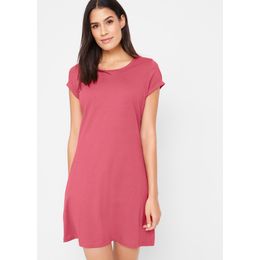 bonprix Damen Shirtkleid, pink, Gr. 32, Jersey, Obermaterial: 100% Baumwolle, Kleider, f&uuml;r warme Tage, aus reiner Baumwolle, taillierte Passform