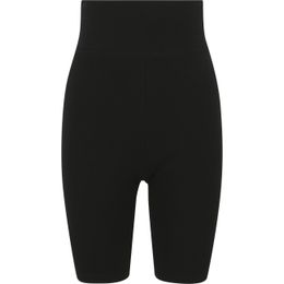 Urban Classics Damen Stoffhose "Urban Classics Damen Ladies High Waist Cycle Shorts 2-Pack", schwarz, Gr. XS, 95% Baumwolle, 5% Elasthan, Hosen