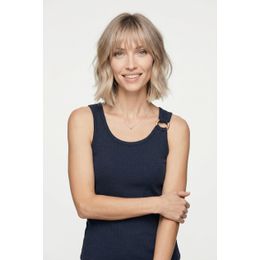V&eacute;ro Moda VERO MODA Damen Tanktop "VMKIKI S/L O-NECK TOP JRS BTQ", blau, Gr. XS, meliert, Jersey, Obermaterial: 95% Viskose, 5% Elasthan, Tops,