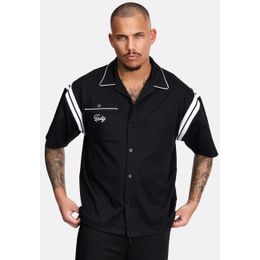 Trueprodigy Herren Outdoorhemd "Steve Kontraststreifen Logostitching Schachbrettmuster", schwarz, Gr. XL, Obermaterial: 100% Polyester PES., Hemden