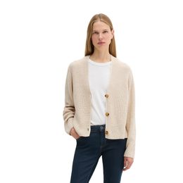 Marc O'Polo MARC O'POLO Damen Strickjacke, beige, Gr. XS, meliert, Strick, Obermaterial: 100% Baumwolle, Strickjacken, in kurzer, gerader Form