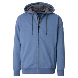 Casamoda Herren Kapuzensweatjacke "Casamoda Sweatjacke mit Kapuze uni", blau, Gr. 6XL, 60% Baumwolle, 40% Polyester, Sweatjacken