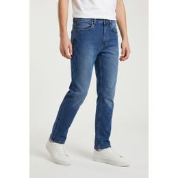 s.Oliver JUNIOR Jungen Regular-fit-Jeans, blau, Gr. 170, Denim/Jeans, Obermaterial: 85% Baumwolle, 14% Polyester, 1% Elasthan, Jeans, mit Taschen
