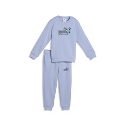 Puma M&auml;dchen Jogginganzug "Essentials Logo Lab Crew Trainingsanzug Kinder", blau, Gr. 110, Obermaterial: 66% Baumwolle, 34% Polyester. Rippe: 3%