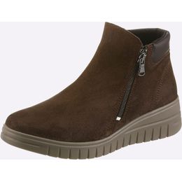 Casual Looks Damen Stiefelette, Gr. 41, braun, Veloursleder, Schuhe