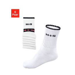H.I.S. H.I.S Damen Sportsocken "Tennissocken Damen Herren Laufsocken", Gr. 39, wei&szlig;, Baumwolle, Baumwollmischung, Elasthan, Polyamid, Rippstruktur, Socken,