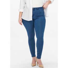 Only CARMAKOMA Damen Skinny-fit-Jeans "CARTHUNDER REG PUSH UP SK DNM", blau, Gr. 46, unifarben, Denim/Jeans, Obermaterial: 53% Viskose, 29%