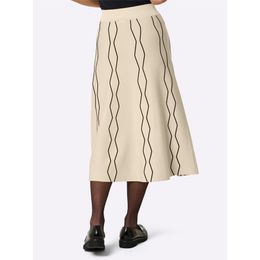 Damen Strickrockchampagner, schwarz, Gr. 38, CREATION L PREMIUM, gemustert, 70% Lyocell, 30% Polyamid, R&ouml;cke
