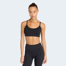 Damen Sport-BH "WORKOUT ESSENTIALS KNIT LIGHT SUPPORT PADDED BH", adidas Performance, Gr. L, schwarz, Obermaterial: 74% Polyamid, 19% Polyester, 7%