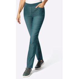 Inspirationen Damen Schlupfjeans, gr&uuml;n, Gr. 42, unifarben, 76% Baumwolle, 22% Polyester, 2% Elasthan, Jeans