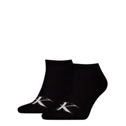 Herren Sneakersocken "CKJ MEN SNEAKER 2P MONOGRAM", Calvin Klein Jeans, Gr. 43, schwarz, Baumwollmischung, Socken, komfortable Frotteesohle f&uuml;r