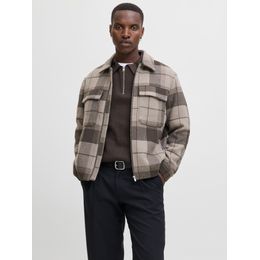 Jack & Jones JACK & JONES Herren Wolljacke "JPRCCRUSSEL WOOL BLEND JACKET SN", beige, Gr. XL, unifarben, Web, Obermaterial: 55% Polyester, 40% Wolle, 5% sonstige