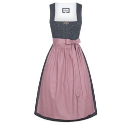 N&uuml;bler N&Uuml;BLER Damen Dirndl "Midi Dirndl Emily", grau, Gr. 46, Obermaterial: 100% Polyester PES., Kleider