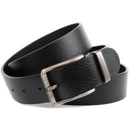 Anthoni Crown Herren Lederg&uuml;rtel, schwarz, Gr. 105, unifarben, Leder, G&uuml;rtel, Denim-G&uuml;rtel mit silberfarbener Dornschlie&szlig;e