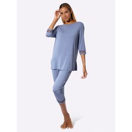 w&auml;schepur W&Auml;SCHEPUR Damen Schlafanzug, Gr. 36, blau, 95% Viskose, 5% Elasthan, Homewear-Sets