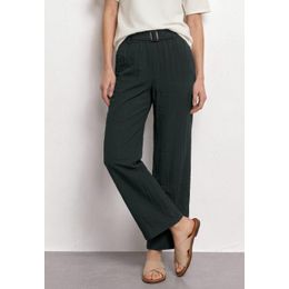 Street One Damen Stoffhose, schwarz, Gr. 42, unifarben, Stoff, 75% Viskose, 22% Nylon, 3% Leinen, Hosen, High Waist
