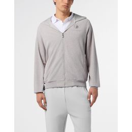 Plein Sport Herren Kapuzensweatjacke "Kapuzen-Sweatjacke", grau, Gr. S, Obermaterial: 47% Polyester, 38% Viskose, 15% Elasthan, Sweatjacken
