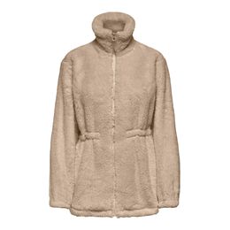 Only Damen Pl&uuml;schjacke "ONLCONTACT COAT CC OTW", beige, Gr. XS, unifarben, Pl&uuml;sch, Obermaterial: 100% Polyester, Jacken, Kunstfaser, Pl&uuml;sch