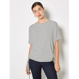 Apricot Damen T-Shirt "Jersey-Streifen-T-Shirt", wei&szlig;, Gr. 42, gewebt, Obermaterial: 65% Polyester PES. 29% Viskose CV. 6% Elasthan EL., Tops