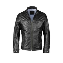 Bugatti Herren Lederjacke "BURICCARDO", schwarz, Gr. 54, uni, Obermaterial: 100% Lammleder LEL. Futter: 50% Baumwolle CO. 50% Polyester PES. 50%