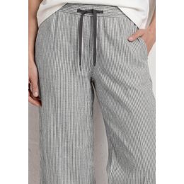 Street One Damen Culotte, grau, Gr. 44, gestreift, Stoff, 100% Leinen, Hosen, aus Leinen