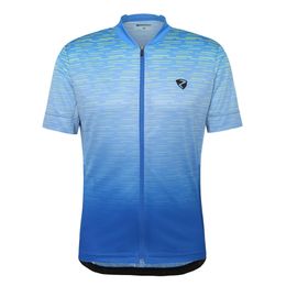 Ziener Herren Radtrikot "NELETE-Z", blau, Gr. 48, Obermaterial: 100% Polyester. Obermaterial 2: 90% Polyester, 10% Elasthan, Trikots