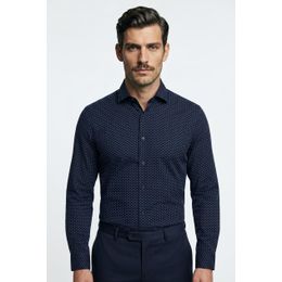 Hugo Herren Businesshemd "Kenno Easy Care", blau, Gr. 42, unifarben, Web, Obermaterial: 90% Polyamid, 10% Elasthan, Hemden, Stretch-Jersey