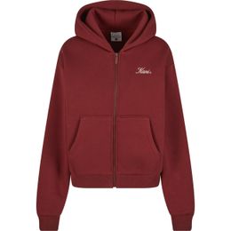 Karl Kani Damen Sweatjacke "Karl Kani Kani Script Print Zip Hoodie", rot, Gr. M, unifarben, 65% Baumwolle, 35% Polyester, Sweatjacken