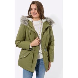 Inspirationen Damen Parkaoliv, Gr. 36, unifarben, 64% Baumwolle, 36% Polyamid, Fellimitat:63% Polyacryl, 24% Polyester, 13% Modacryl,