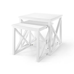 Tchibo - 2 Beistelltische - 50x45x44cm - wei&szlig; -