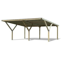 Tchibo - Y-Doppel-Carport - 594x606x250cm - grau -