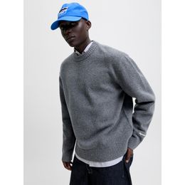 Jack & Jones JACK & JONES Herren Rundhalspullover "JORNORREBRO KNIT CREW NECK SN", grau, Gr. XS, meliert, Strick, Obermaterial: 55% Baumwolle, 22% Polyester, 21%