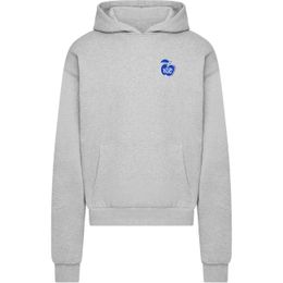 MisterTee Herren Kapuzensweatshirt "MisterTee Big Apple NYC Ultra Heavy Cotton Box Hoody", grau, Gr. L, bedruckt, 100% Baumwolle, Sweatshirts