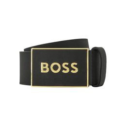 BOSS Herren Lederg&uuml;rtel "BOSS_Icon-S1_Sz40", schwarz, Gr. 100, Leder, G&uuml;rtel, mit BOSS-Logo-Pr&auml;gung auf der Koppelschlie&szlig;e