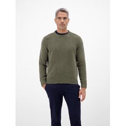Lerros Herren Rundhalspullover, gr&uuml;n, Gr. XL, unifarben, Strick, Obermaterial: 82% Baumwolle, 18% Polyester, Pullover, langarm und mit breiten