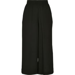Urban Classics Damen Bequeme Jeans "Urban Classics Damen Ladies Wide Viscose Culotte", schwarz, Gr. S, unifarben, 100% Viskose, Jeans