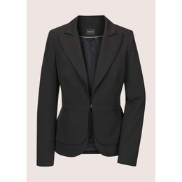 Madeleine Mode MADELEINE Damen Jackenblazer "Blazer Taillierter Kurzblazer mit Sch&ouml;&szlig;chen", schwarz, Modern, Gr. 40, Obermaterial: 73% Polyester PES. 23% Viskose CV.