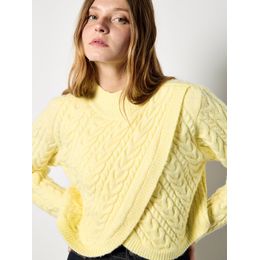 Apricot Damen Strickpullover "Strickjacke", gelb, Gr. 34, uni, Strick, Obermaterial: 78% Polyester PES. 9% Polyacryl PAN. 8% Nylon NY. 5% Wolle WO.,