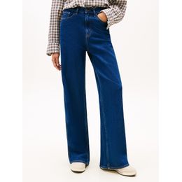 Tommy Jeans Damen Loose-fit-Jeans "CLAIRE HR WD", blau, Gr. 33, Abriebeffekte, Denim/Jeans, Obermaterial: 99% Baumwolle, 1% Elasthan, Jeans