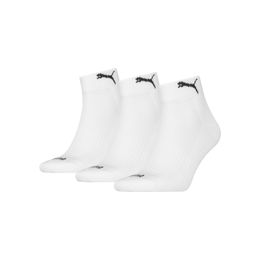 Puma Damen Kurzsocken, Gr. 35, wei&szlig;, Baumwollmischung, bedruckt, unifarben, Socken, mit Frotteesole