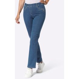 Inspirationen Damen Schlupfjeans, blau, Gr. 20, unifarben, 89% Baumwolle, 8% Polyester, 3% Elasthan, Jeans
