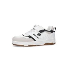 M&auml;dchen Sneaker, Dockers by Gerli, Gr. 32, wei&szlig;, Lederimitat, Schuhe, Retro Sneaker, Basketsneaker, Freizeitschuh mit Klettverschluss