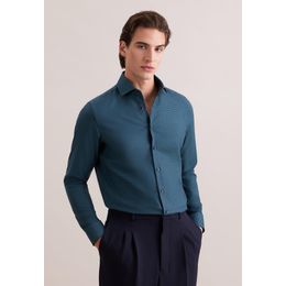 Seidensticker Herren Businesshemd "Schwarze Rose", blau, Gr. 40, Strukturmuster, 100% Baumwolle, Hemden, Slim 1/1 Kentkragen Struktur