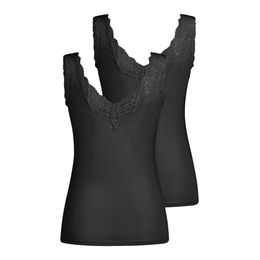 Nina von C. Damen Achselhemd "2er Pack Damen Achselhemd Romance", Gr. 40, schwarz, Obermaterial: 95% Modal CMD. 5% Elasthan EL., Unterhemden