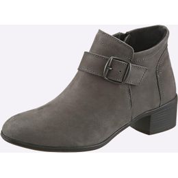 Casual Looks Damen Stiefelette, Gr. 41, grau, Glattleder, Schuhe