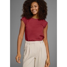Boysen's BOYSEN'S Damen T-Shirt "in vielen Farben & gro&szlig;en Gr&ouml;&szlig;en", rot, Basic, Gr. 38, unifarben, Jersey, Obermaterial: 50% Baumwolle, 50% Polyester, Shirts,