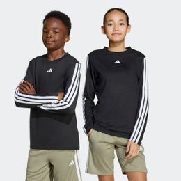 Jungen Funktionsshirt "J TR-ES 3S LS"schwarz, wei&szlig;, Gr. 128, adidas Sportswear, Obermaterial: 70% Polyester, 30% Viskose, Shirts, f&uuml;r Kinder, mit