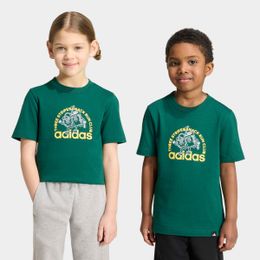 Jungen T-Shirt "LK FOOD T", gr&uuml;n, Gr. 116, adidas Sportswear, Obermaterial: 100% Baumwolle, Shirts, f&uuml;r Kinder, im sportlichen Stil, Basic-Design,